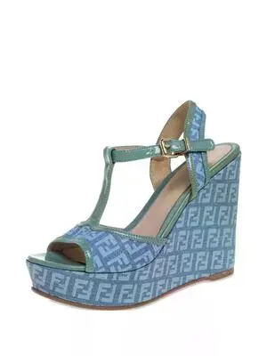 Fendi 75mm Platform Wedge Sandals