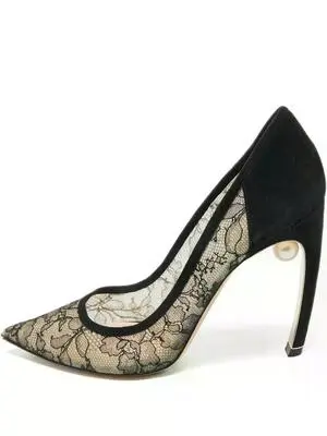 NICHOLAS KIRKWOOD Mira Lace Suede Pumps - Black