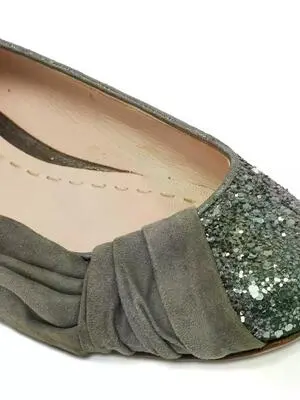 Miu Miu Glitter Ballerina Shoes