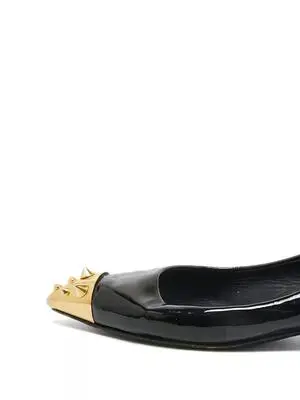 GIUSEPPE ZANOTTI Gold Studs Leather Ballet Flats