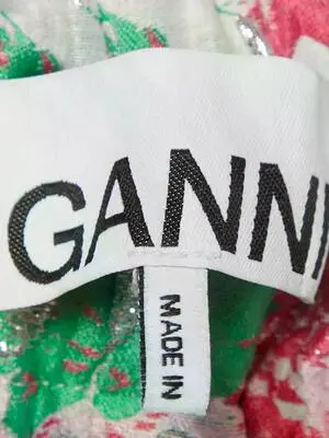 GANNI Jacquard Ruffled Midi Dress