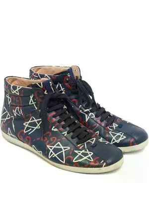 Gucci Leather Graffiti Star Sneakers