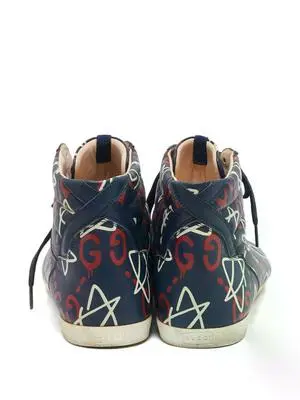 Gucci Leather Graffiti Star Sneakers
