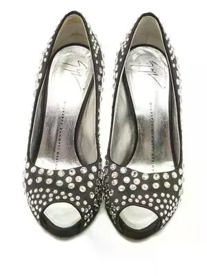 GIUSEPPE ZANOTTI 105mm Crystal-embellished Peep-toe Pumps