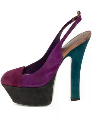 Saint Laurent 140mm Colour-block Slingback Pumps