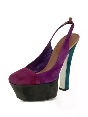 Saint Laurent 140mm Colour-block Slingback Pumps