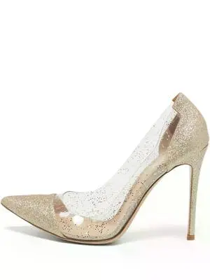 GIANVITO ROSSI 105mm Plexi Glitter-embellished Pumps - Gold