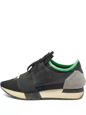 Balenciaga Mesh-panelled Sneakers - Black