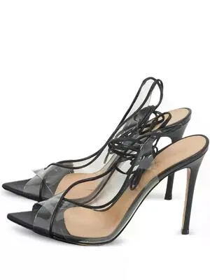 GIANVITO ROSSI Leather Heeled Sandals - White