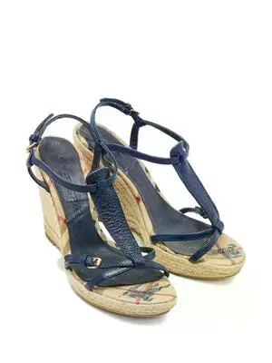 Burberry Wedge-heel Leather Sandals