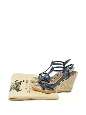 Burberry Wedge-heel Leather Sandals