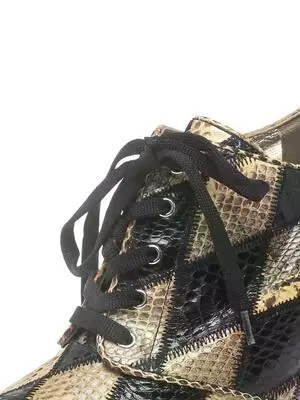Dolce & Gabbana Python Patchwork Lace-up Boots