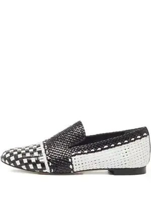 STUART WEITZMAN Woven Leather Slippers - Black