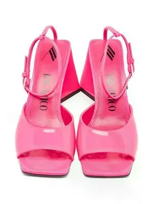 Attico Square-toe Block-heel Sandals - Pink