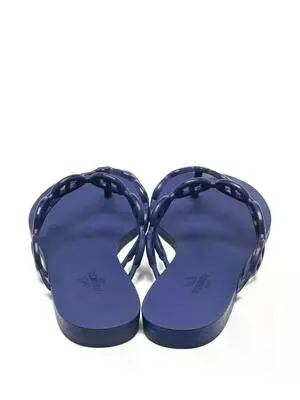 Hermès Chain-embellished Rubber Flip-flops