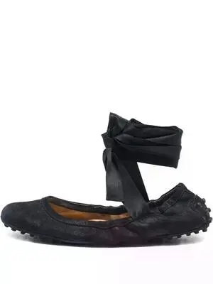 TOD'S Ribbon-fastening Ballet Flats - Black