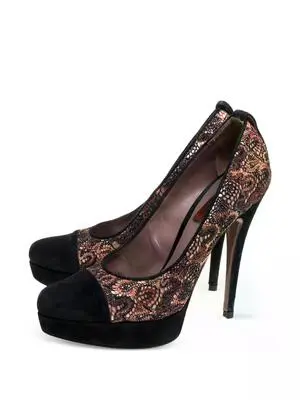 Missoni Lace And Suede Platform Pumps