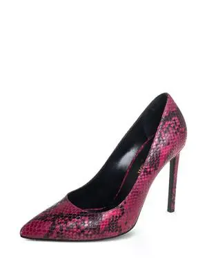 Saint Laurent Python Embossed Leather Pumps - Pink