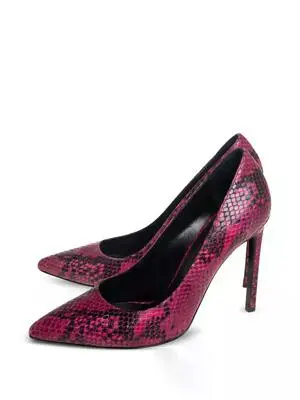 Saint Laurent Python Embossed Leather Pumps - Pink