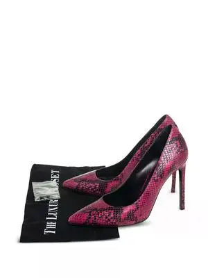 Saint Laurent Python Embossed Leather Pumps - Pink