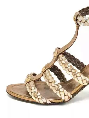 Miu Miu Woven Leather Sandals