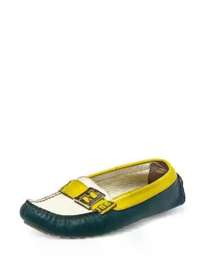 Fendi Leather Strap Loafers