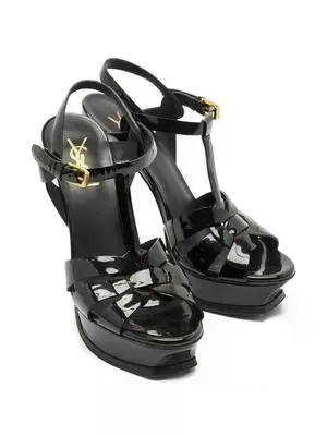 Saint Laurent 135mm Tribute Platform Sandals - Black