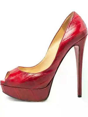 CHRISTIAN LOUBOUTIN 15mm Lady Peep Pumps - Red