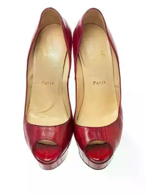 CHRISTIAN LOUBOUTIN 15mm Lady Peep Pumps - Red