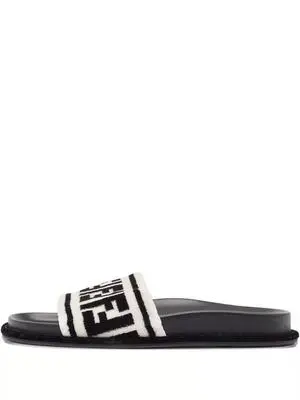 Fendi Logo-band Flat Sandals - White