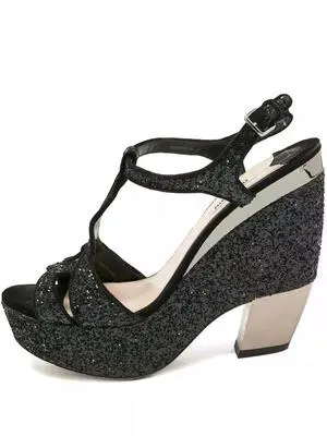 Miu Miu 110mm Glitter Platform Sandals