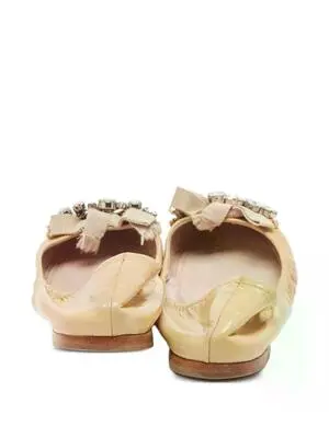 Miu Miu Crystal-embellished Ballet Flats - Neutrals