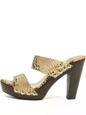 JIMMY CHOO Snakeskin Embossed Platform Sandals