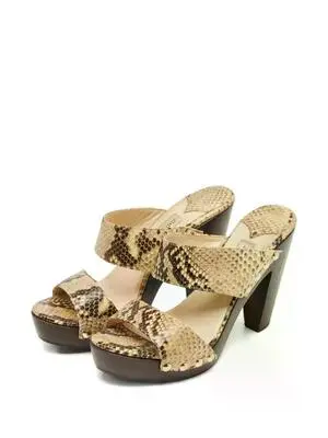 JIMMY CHOO Snakeskin Embossed Platform Sandals