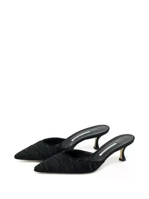 Manolo Blahnik Pleated Detail Mules
