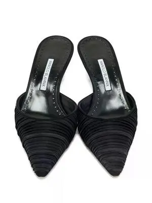 Manolo Blahnik Pleated Detail Mules