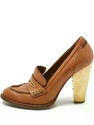 Dolce & Gabbana Leather Metallic-heel Loafers