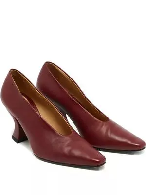 Bottega Veneta Squa-toe Leather Pumps