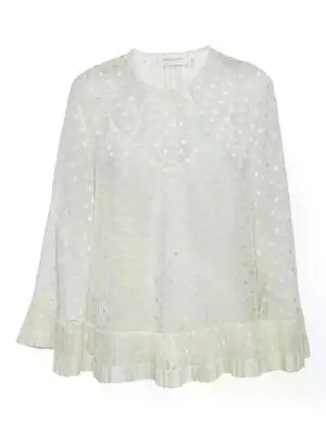 Zimmermann Dotted Pleated Top