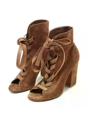 GIANVITO ROSSI Open-toe Ribbon Ankle Boots