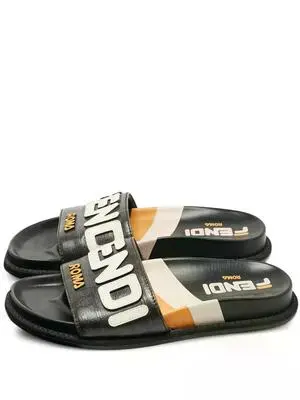 Fendi Mania Leather Slides