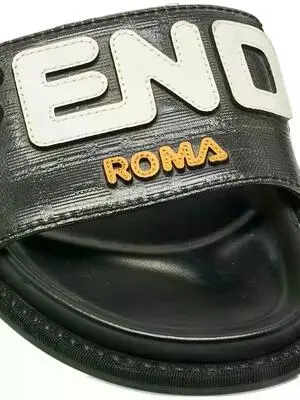 Fendi Mania Leather Slides