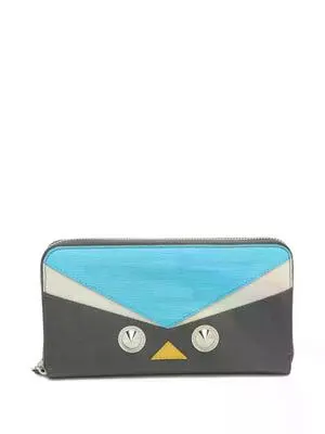 Fendi 2015 Patchwork Leather Zip-around Wallet - Grey
