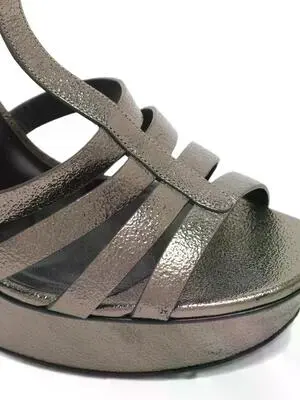 Saint Laurent Bianca Platform Leather Sandals