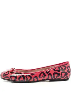 Marc Jacobs Heart-print Leather Ballet Flats - Pink