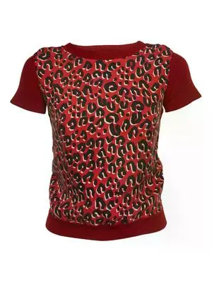 LOUIS VUITTON Leopard-print Ribbed Top
