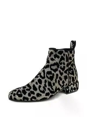 Dolce & Gabbana Leopard-print Velvet Boots