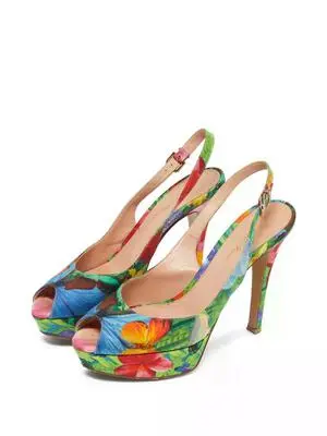 GIANVITO ROSSI Flower Slingback Sandals