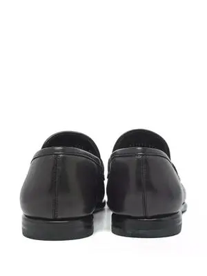 FERRAGAMO Round-toe Leather Loafers - Black