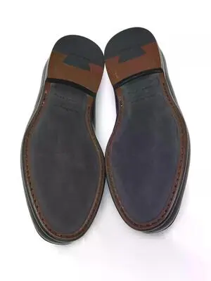 FERRAGAMO Round-toe Leather Loafers - Black